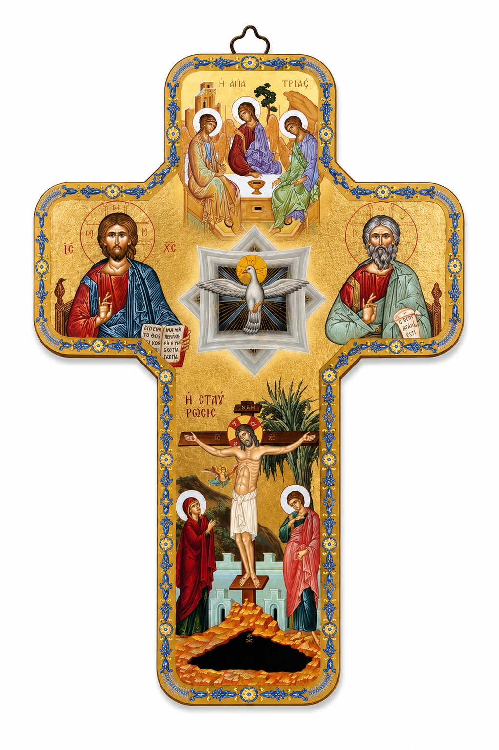 Wood Icon Cross Trinity 12 x 18 cm